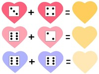 Dice Addition Practice: Hearts - Wixie